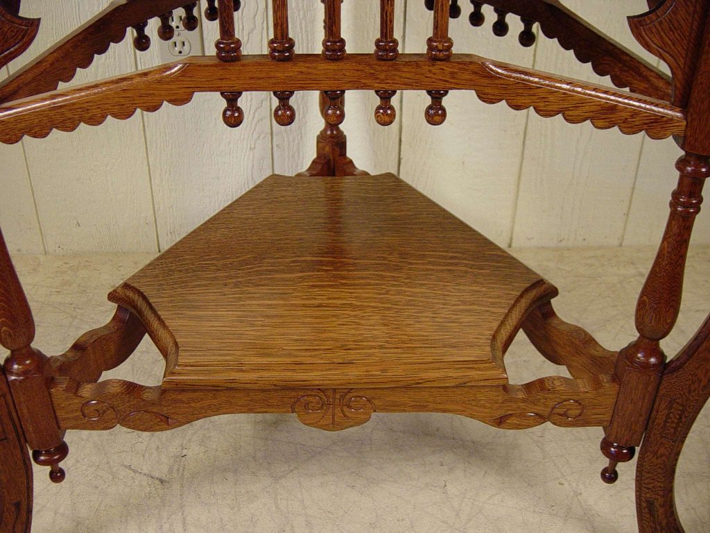 Rare Stick & Ball Oak Corner Table - Doug Schmitt Antiques