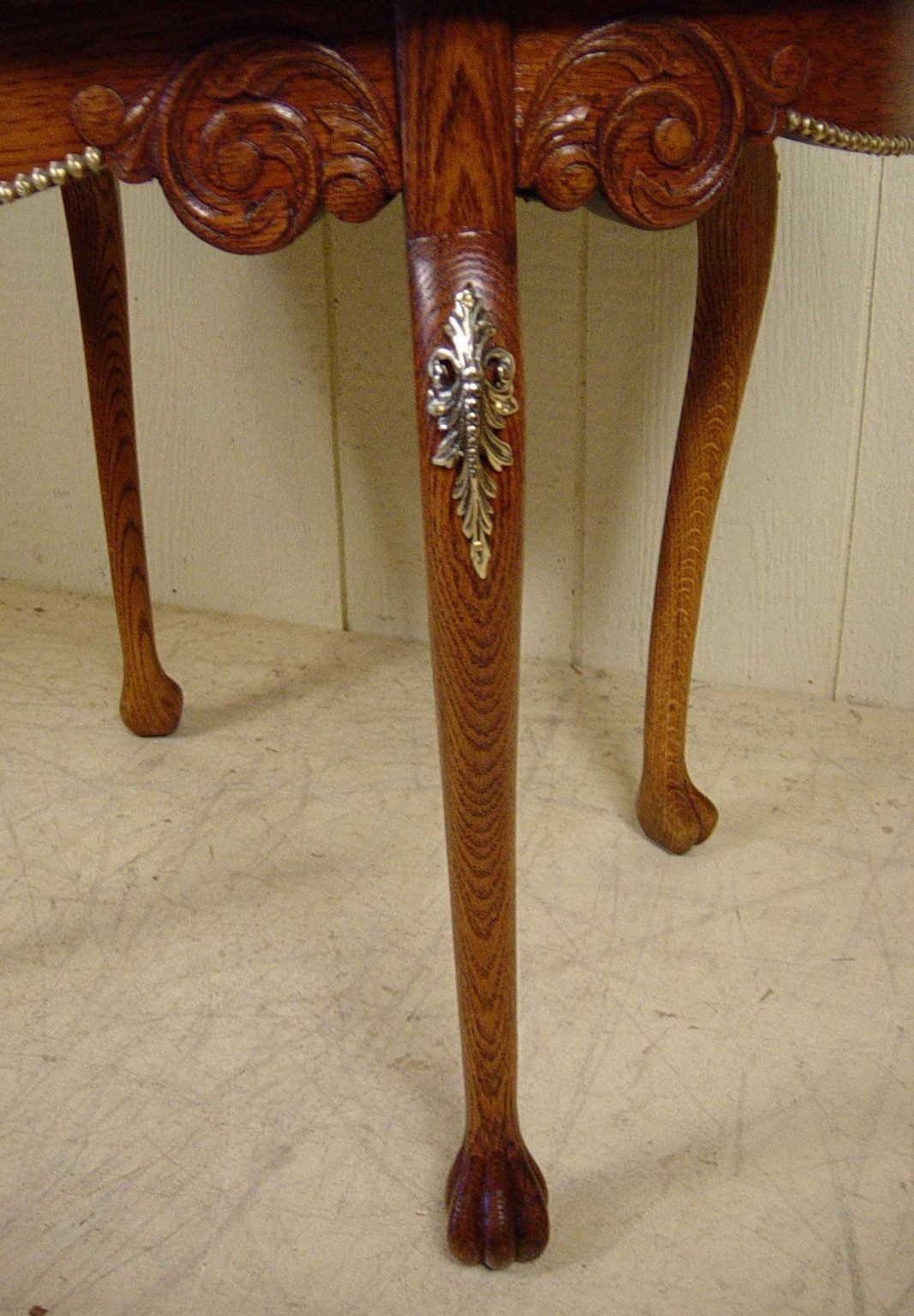 Unusual Oak 2-tier Oval Claw Foot Table - Doug Schmitt Antiques