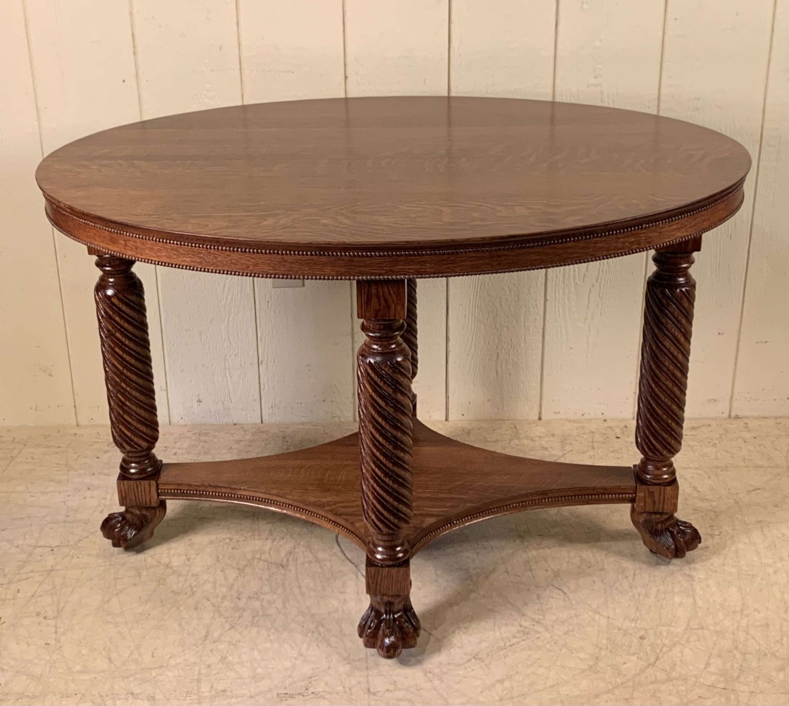 Oval Oak Claw Foot Library Table - Doug Schmitt Antiques