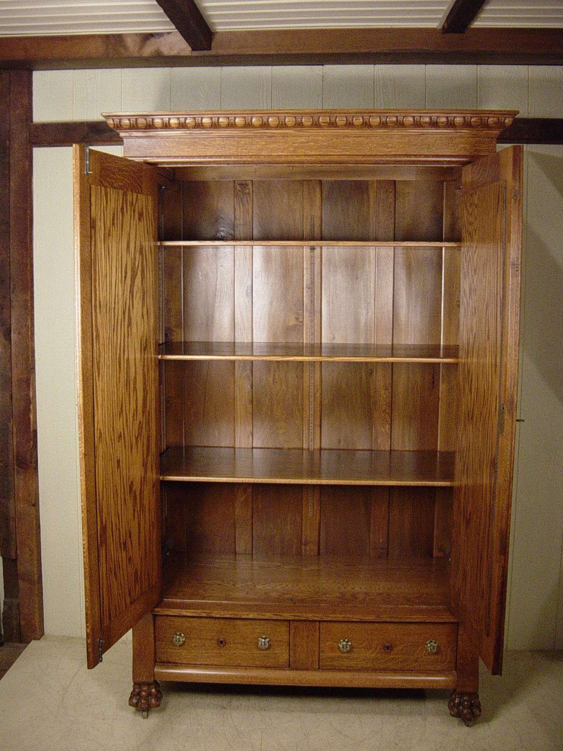Extra Deep Large Oak Wardrobe - Doug Schmitt Antiques