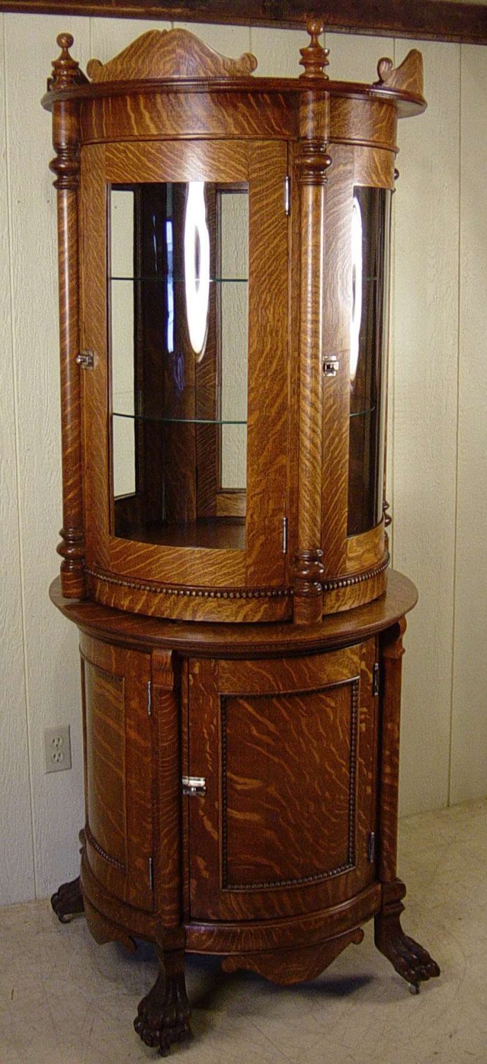 Custom Made Antique Oak Round Revolving Display Cabinet - Doug Schmitt ...