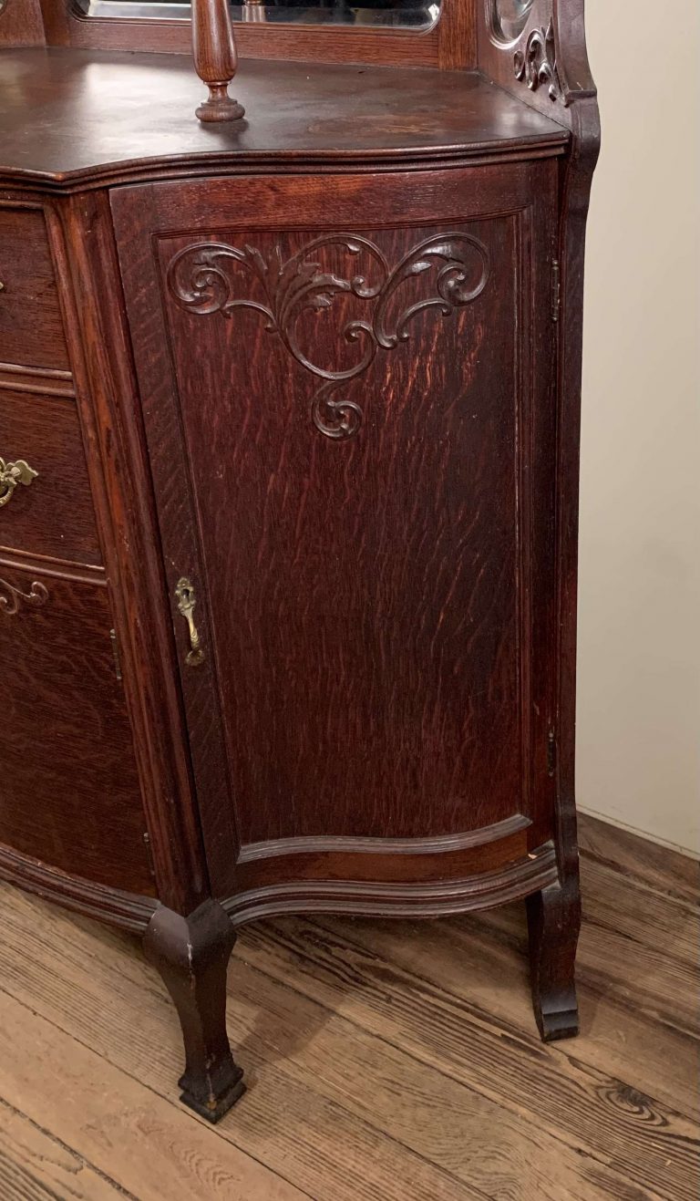 Very Rare Oak Corner Sideboard - Doug Schmitt Antiques
