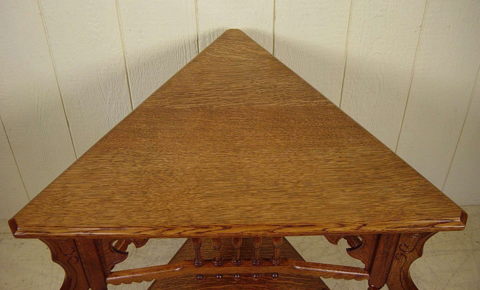 Rare Stick & Ball Oak Corner Table - Doug Schmitt Antiques
