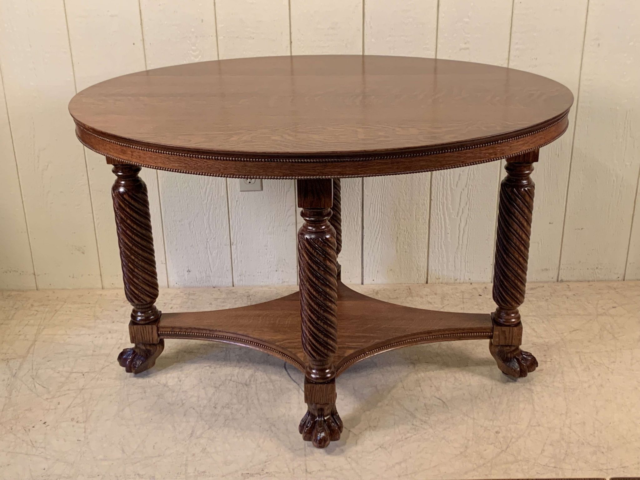 Oval Oak Claw Foot Library Table - Doug Schmitt Antiques