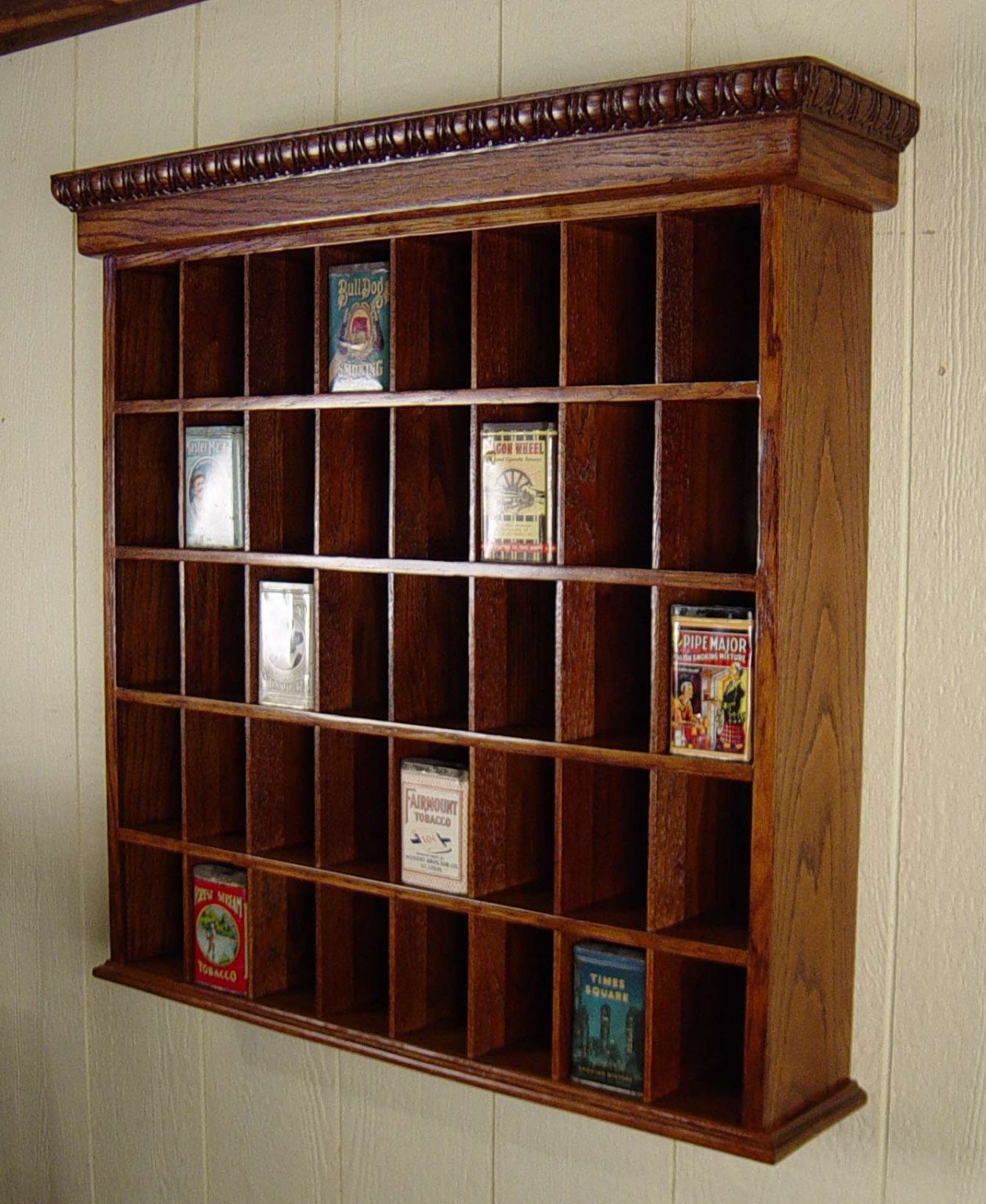 Oak Hotel Key Holder/Cabinet - Doug Schmitt Antiques