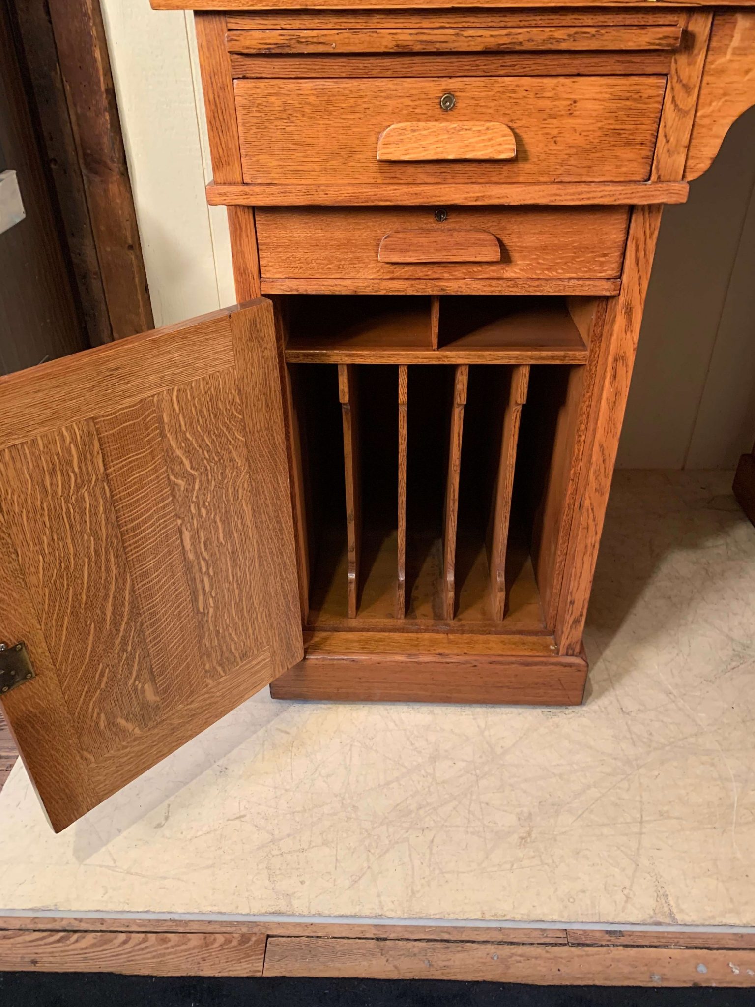 Oak Railroad Desk - Doug Schmitt Antiques