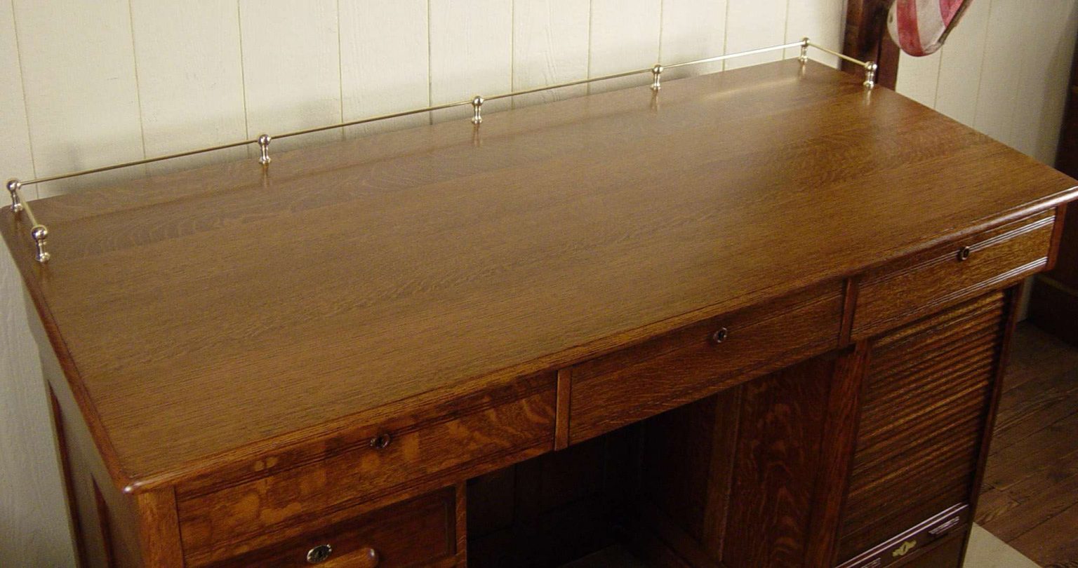 OAK RAILROAD DESK - Doug Schmitt Antiques