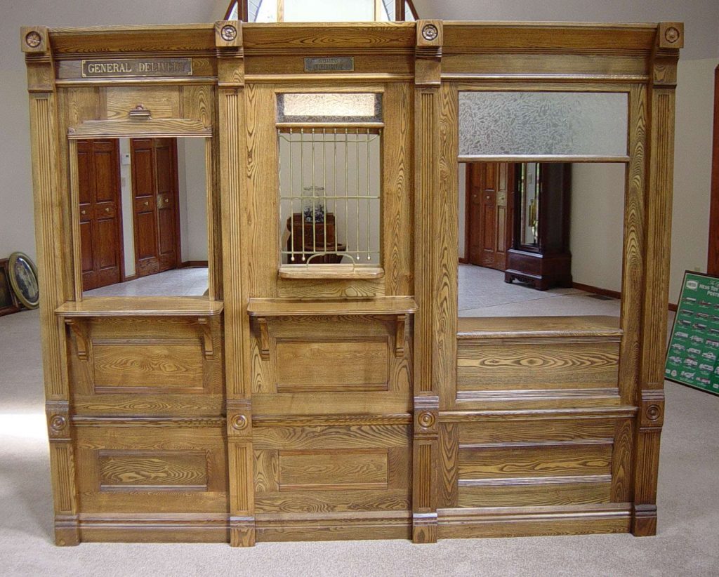 Chestnut 1890's Post Office Three-Section Unit - Doug Schmitt Antiques