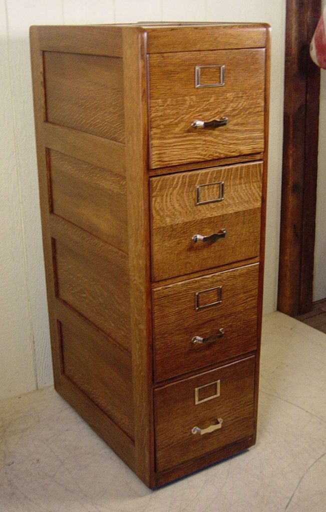 4 Drawer Letter Size Oak File Cabinet - Doug Schmitt Antiques