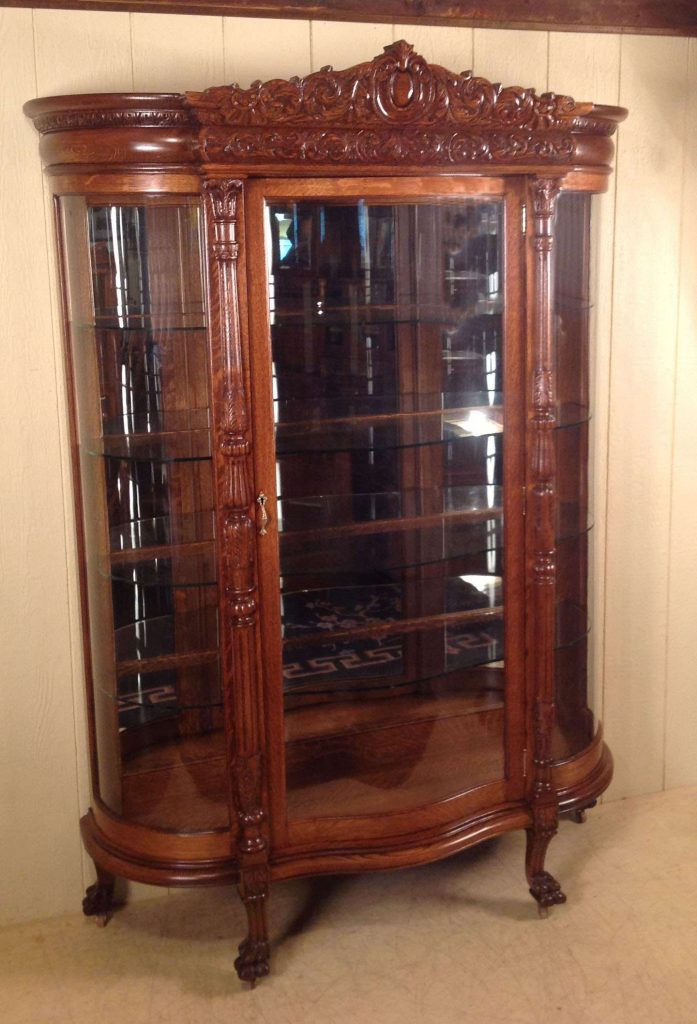 Large Oak China Cabinet - Doug Schmitt Antiques