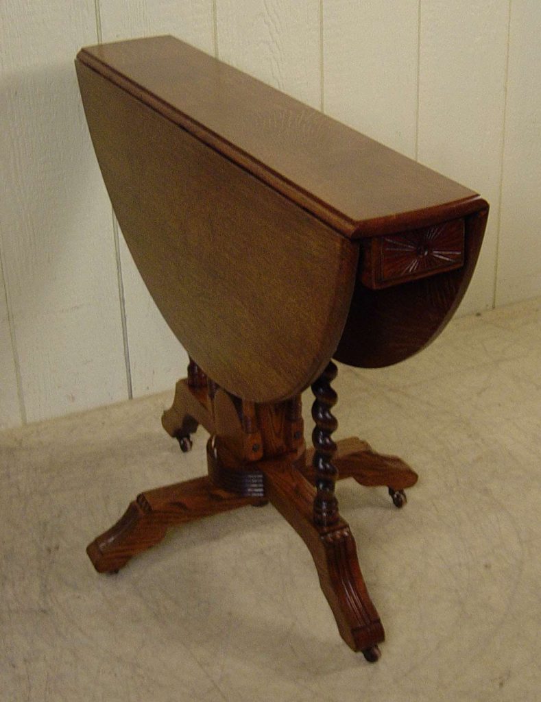 Rare Victorian Oak Drop Leaf Table - Doug Schmitt Antiques
