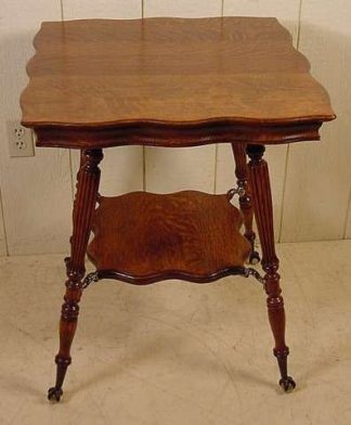 Quartered Oak Lamp Table - Stock #137 - Doug Schmitt Antiques