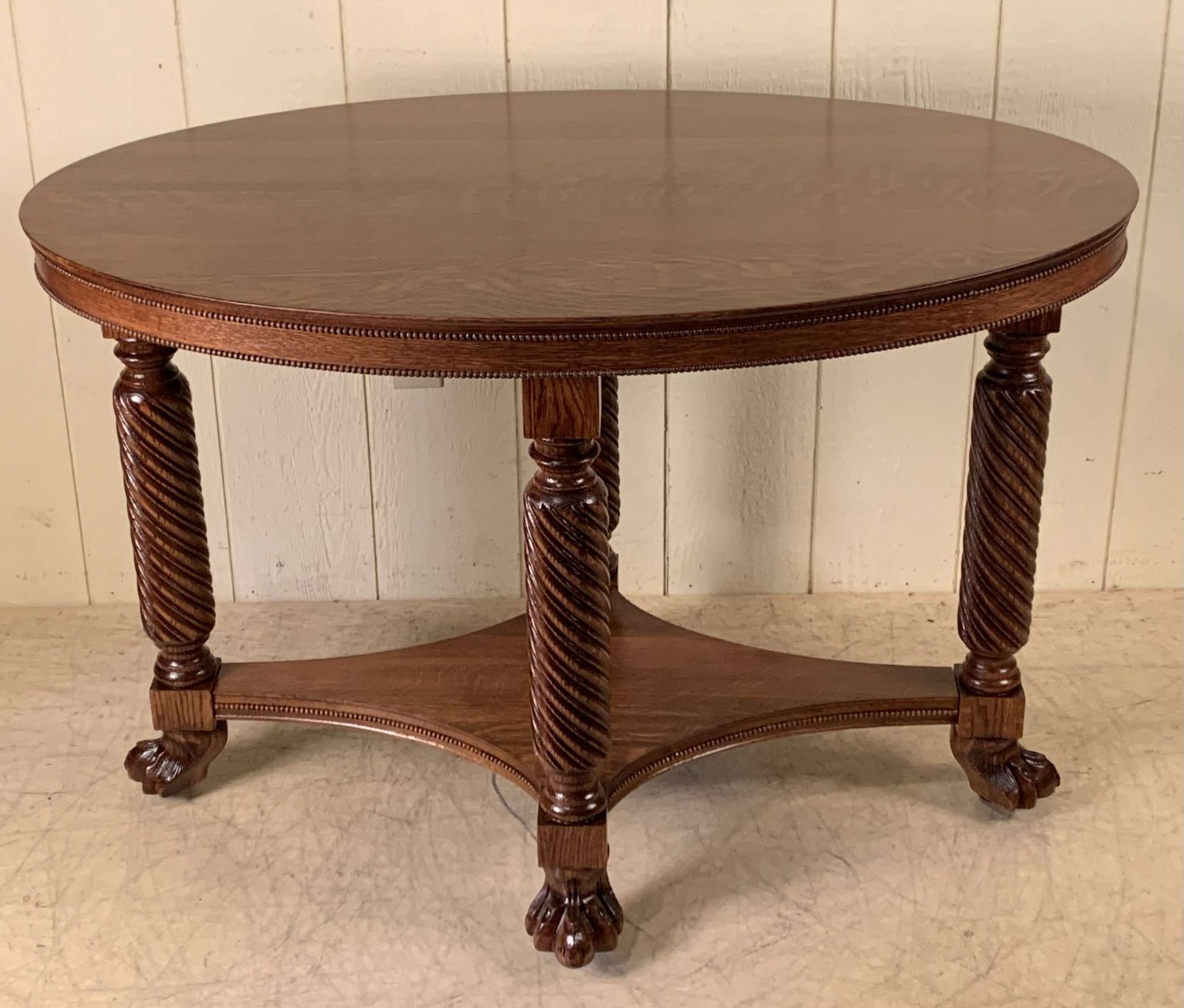 Oval Oak Claw Foot Library Table - Doug Schmitt Antiques