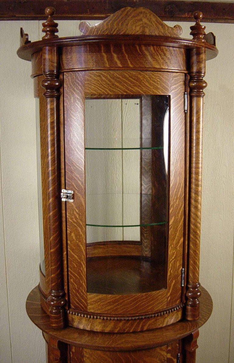 Custom Made Antique Oak Round Revolving Display Cabinet - Doug Schmitt ...