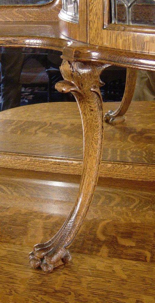 Exceptional Oak Curio Buffet with Curved Leaded Glass - Doug Schmitt ...