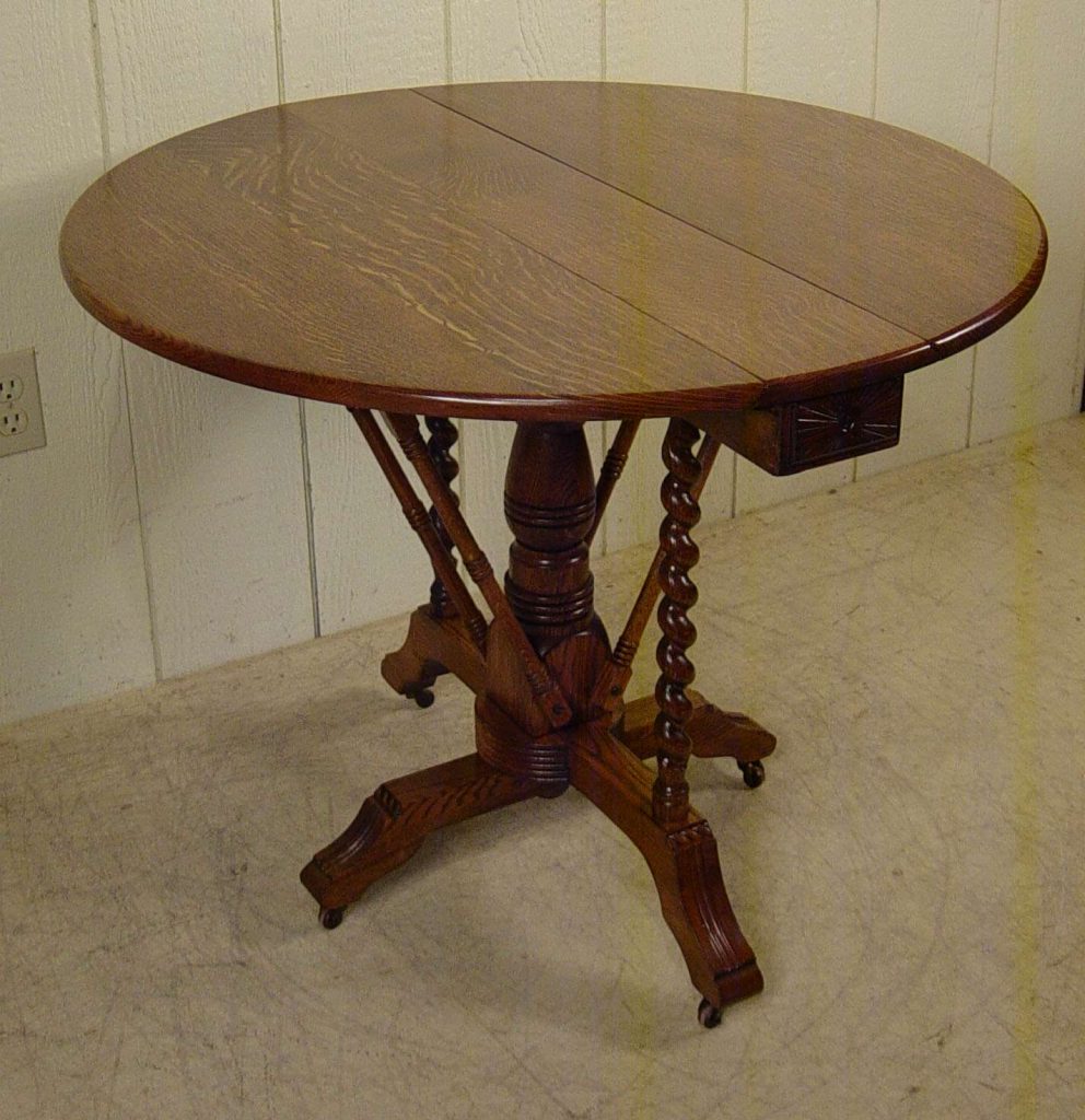 Rare Victorian Oak Drop Leaf Table - Doug Schmitt Antiques