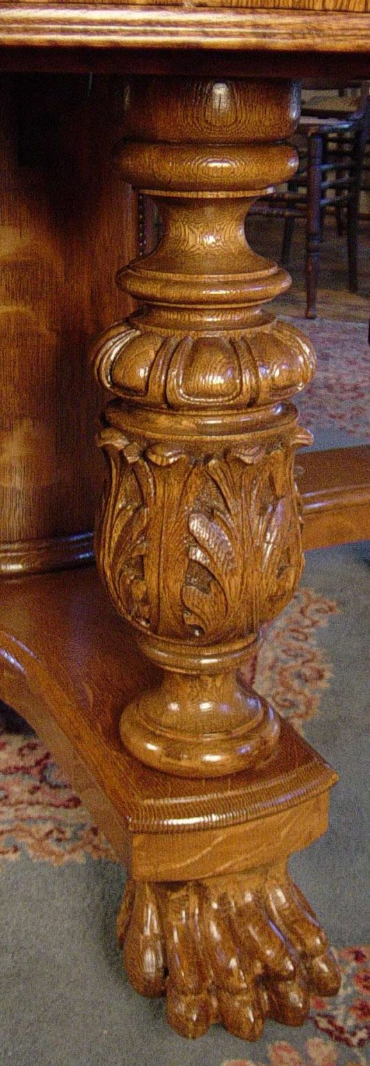 60" Round Oak Claw Foot Dining Table with 6 original leaves - Doug ...