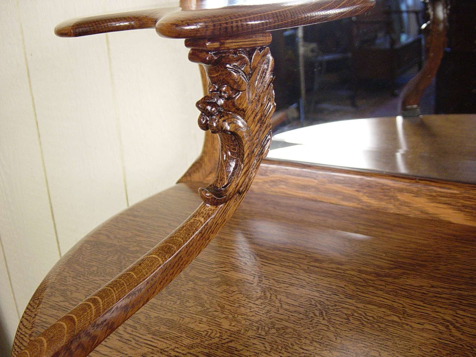 Unusual Oak Curio Server - Doug Schmitt Antiques