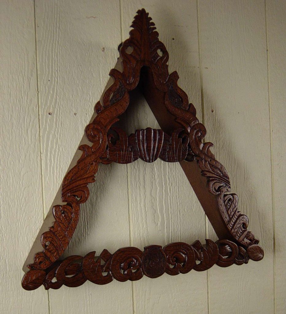 Very Unusual Triangular Shaped Oak Hanging What Not Shelf - Doug ...