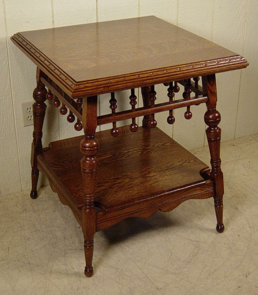 Oak Stick & Ball Lamp Table - Doug Schmitt Antiques