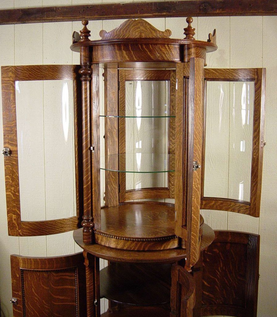 Custom Made Antique Oak Round Revolving Display Cabinet - Doug Schmitt ...