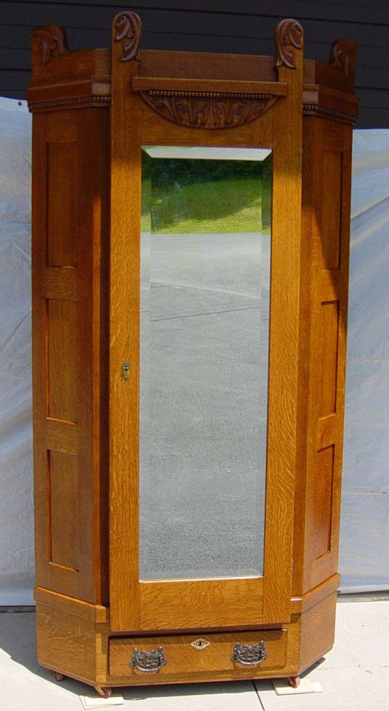 Rare Oak Corner Wardrobe - Doug Schmitt Antiques