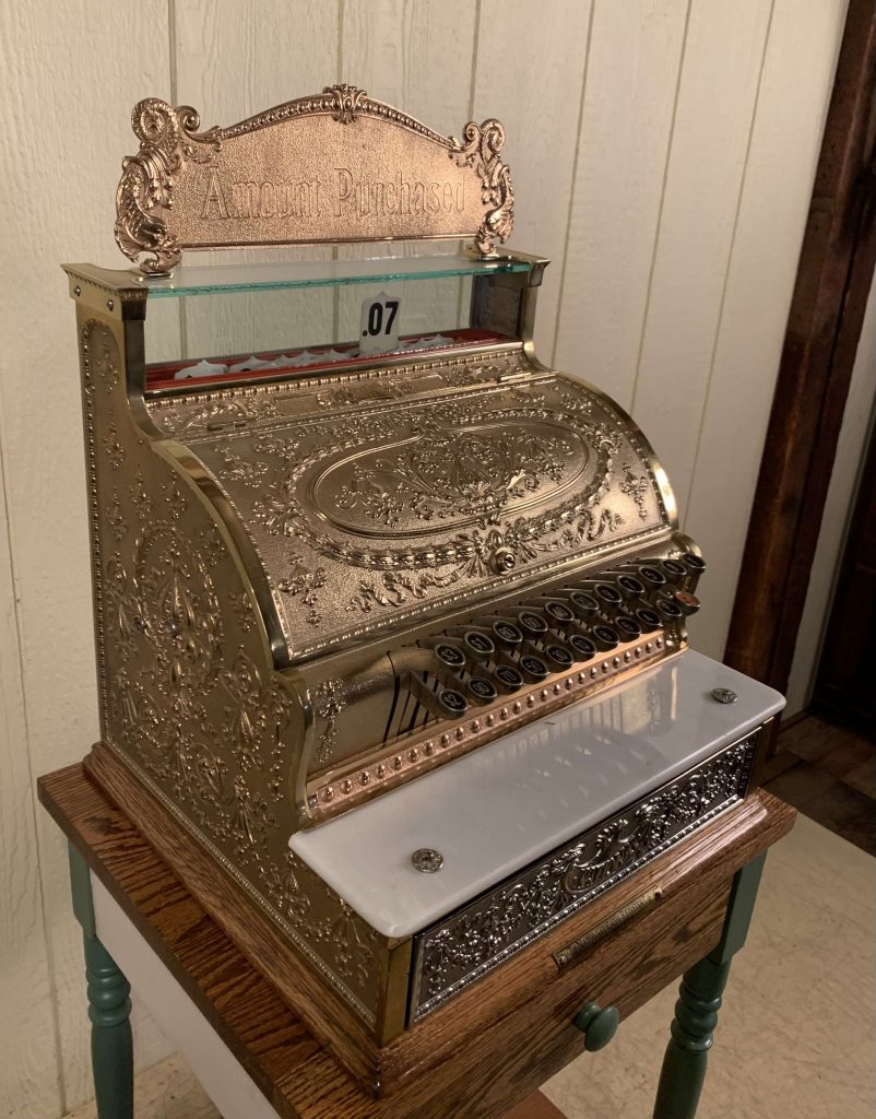 Model #332 Brass National Cash Register - Doug Schmitt Antiques