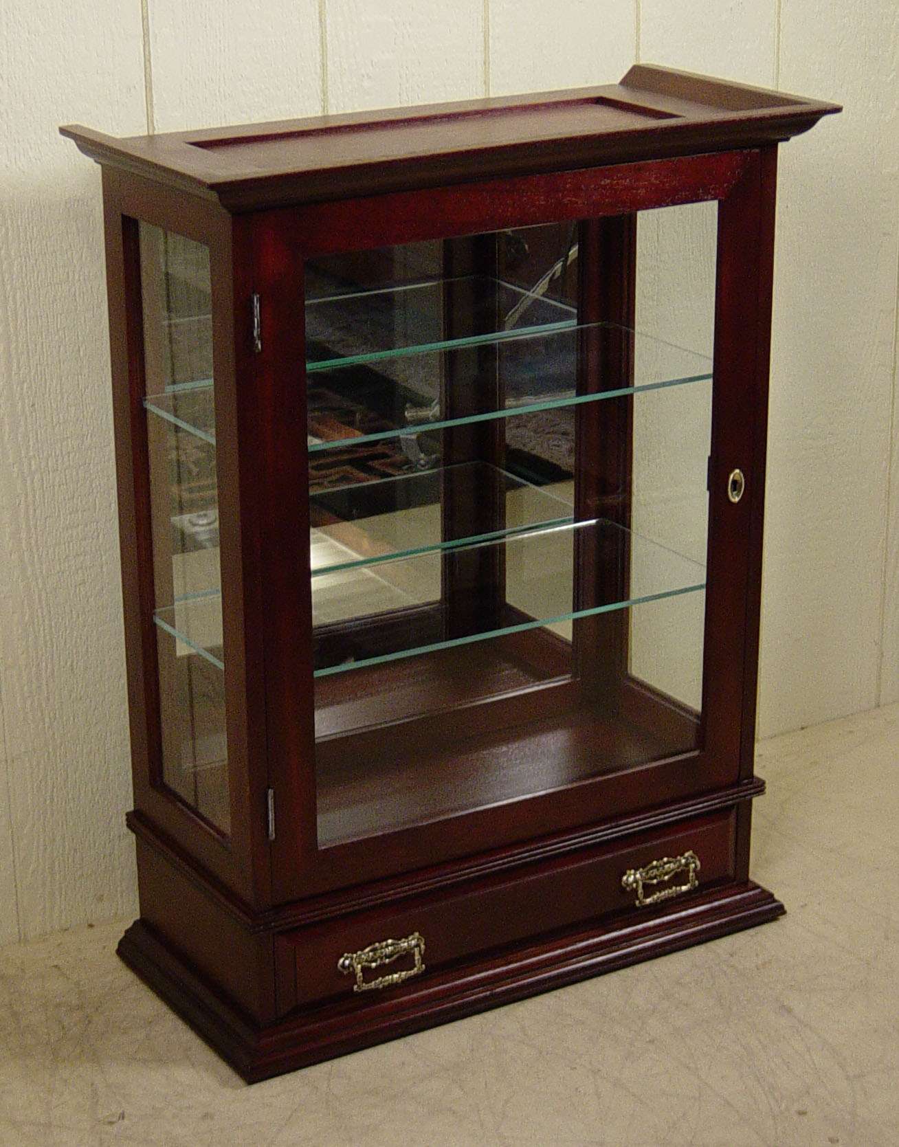 Large Solid Mahogany Countertop Curio Cabinet Doug Schmitt Antiques