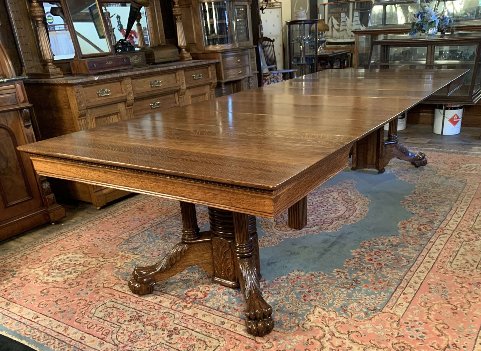 48" Square Oak Dining Table with Split Pedestal Base - Doug Schmitt ...