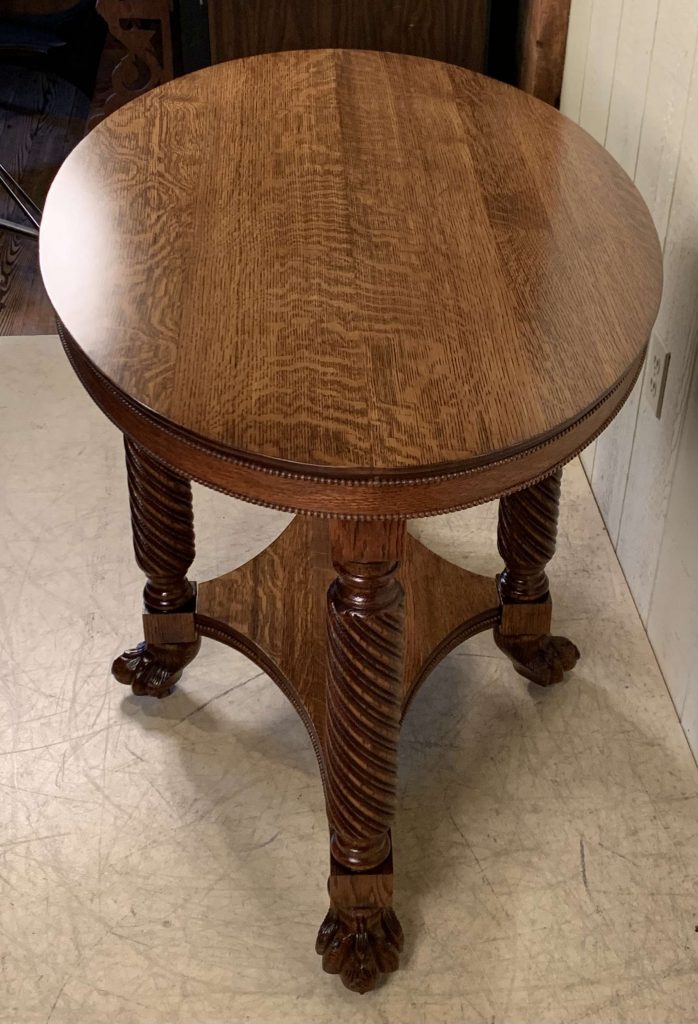 Oval Oak Claw Foot Library Table - Doug Schmitt Antiques