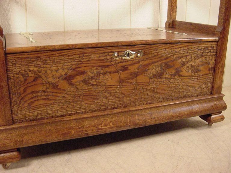 Oak Blanket Chest / Window Bench - Doug Schmitt Antiques