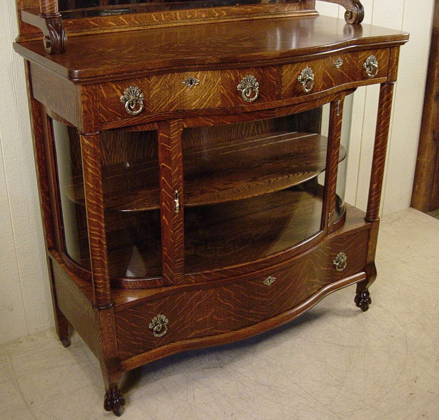 Oak Curio Buffet - Doug Schmitt Antiques