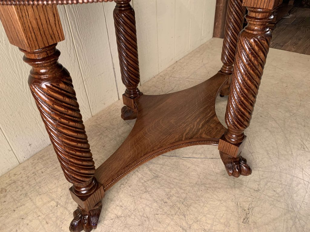 Oval Oak Claw Foot Library Table - Doug Schmitt Antiques