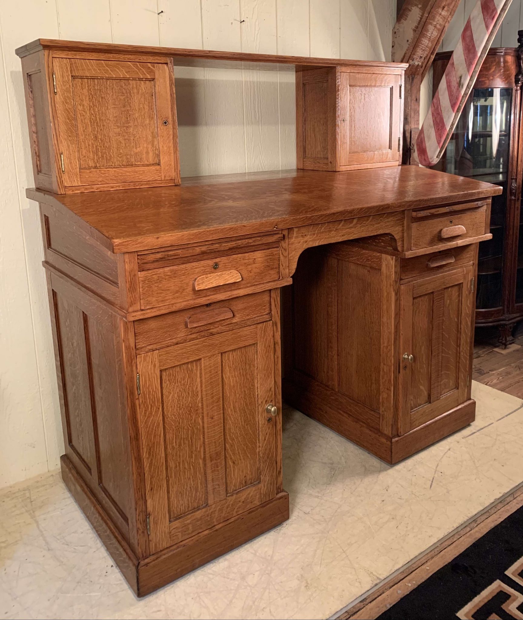 Oak Railroad Desk - Doug Schmitt Antiques