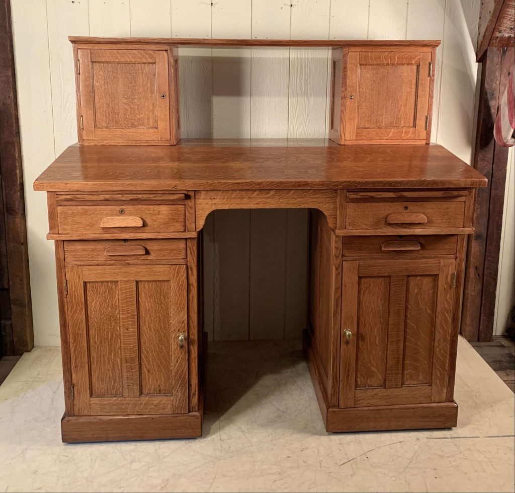 Oak Railroad Desk - Doug Schmitt Antiques