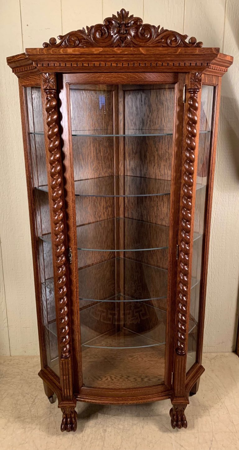 Oak Corner China Cabinet - Doug Schmitt Antiques