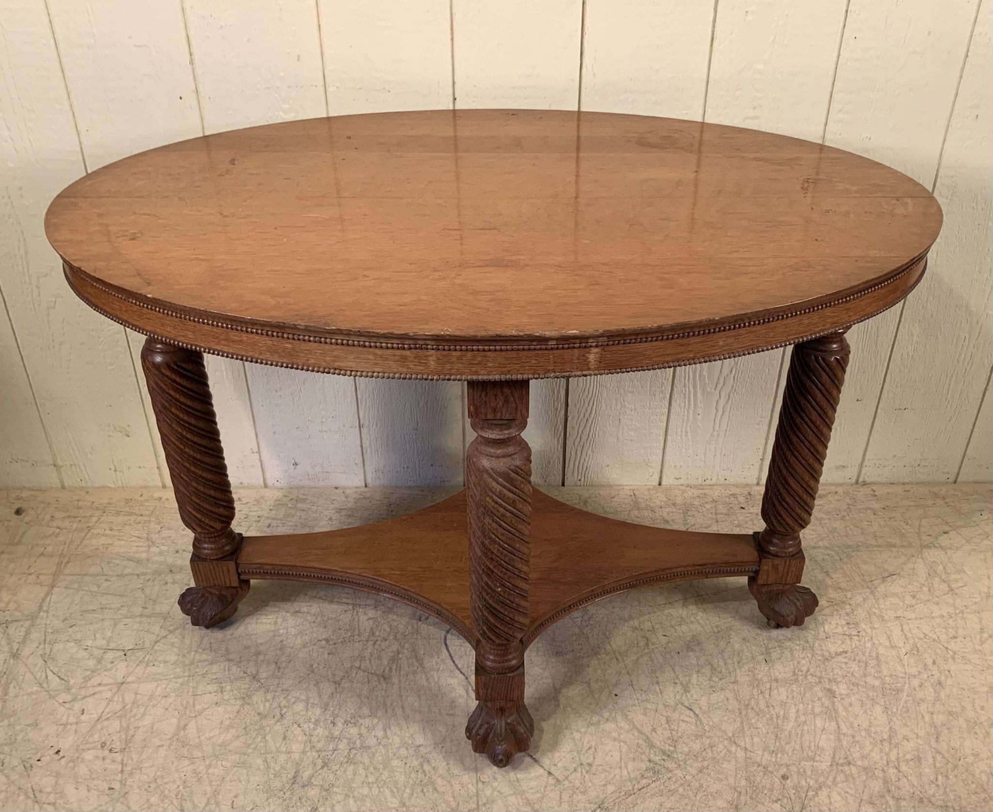Oval Oak Claw Foot Library Table - Doug Schmitt Antiques