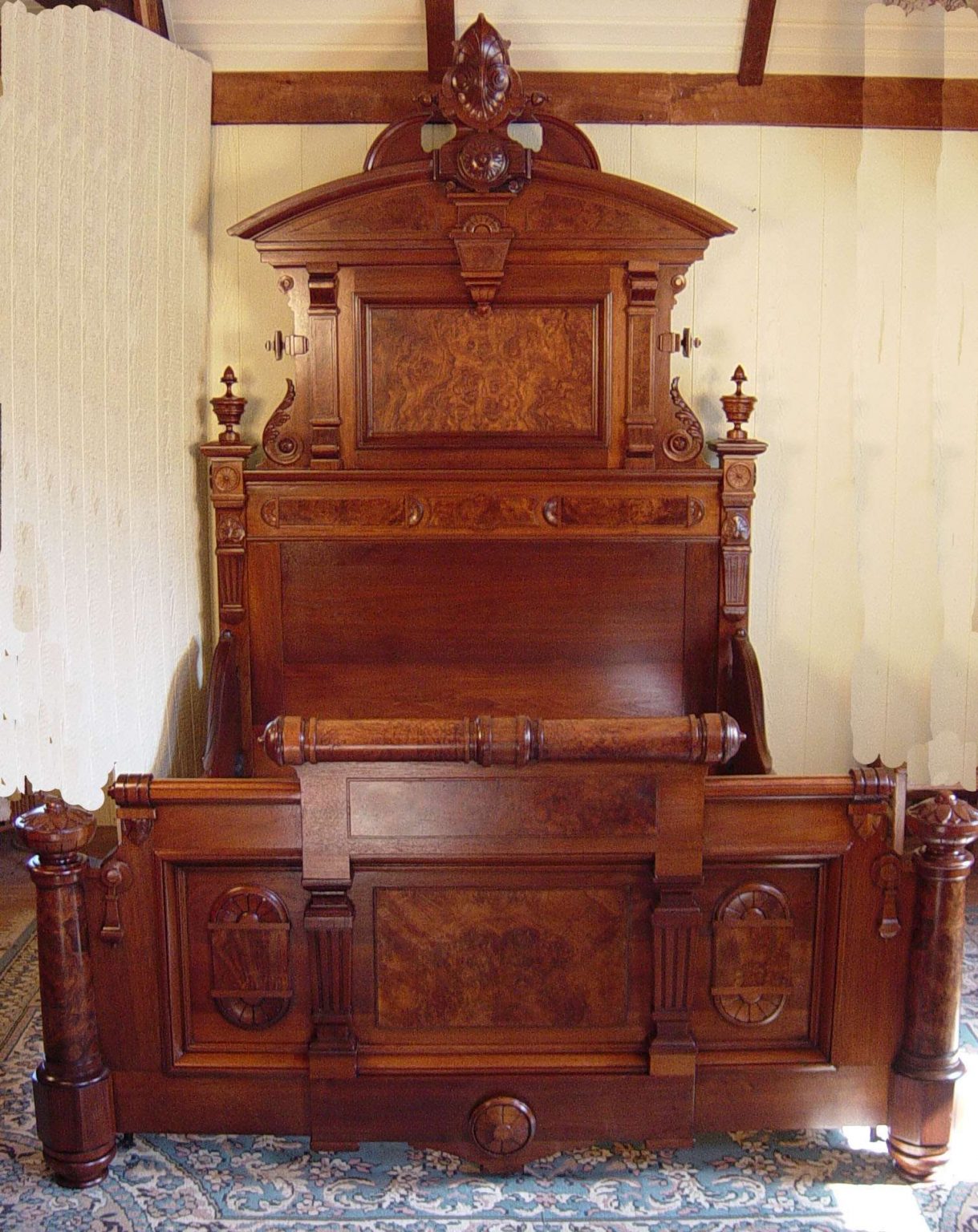 Antique Victorian Walnut Bed - Doug Schmitt Antiques
