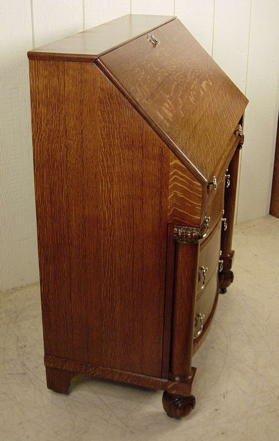 High Quality Oak Drop Front Desk - Doug Schmitt Antiques