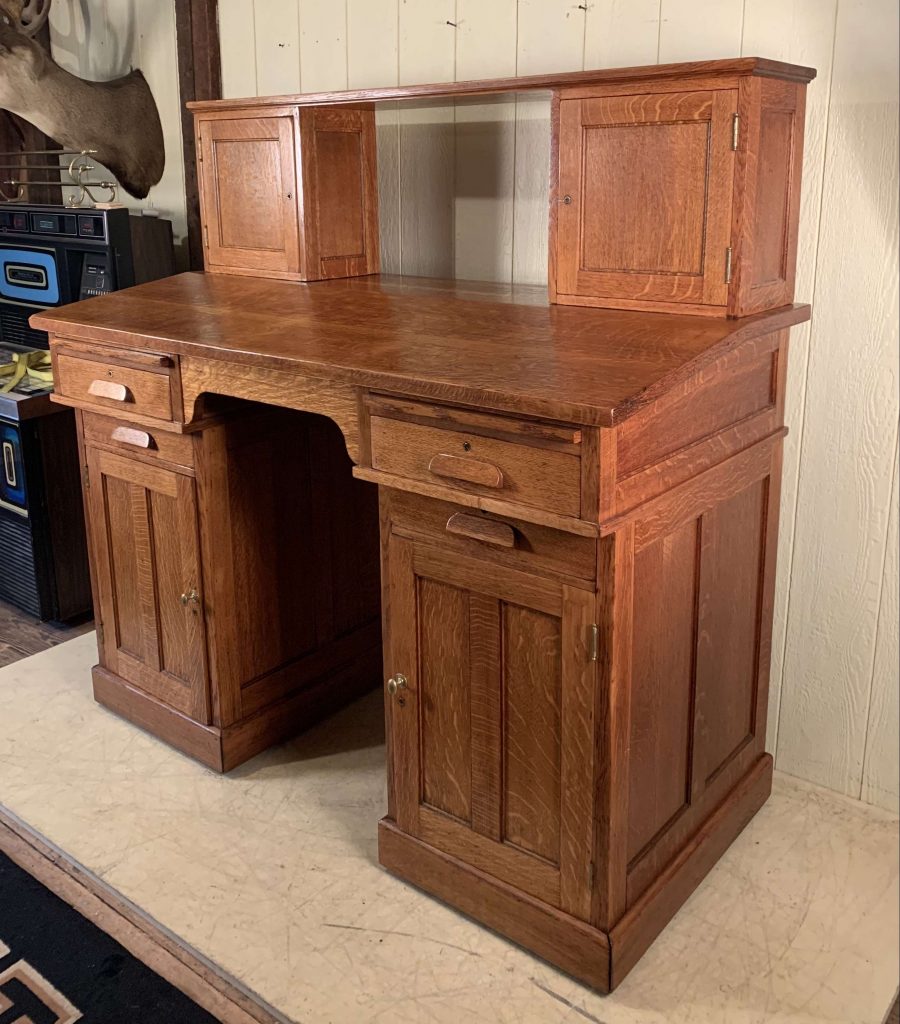 Oak Railroad Desk - Doug Schmitt Antiques