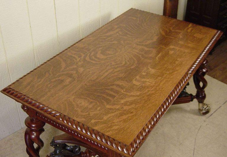 Merklen Brothers Oak Library Table - Doug Schmitt Antiques