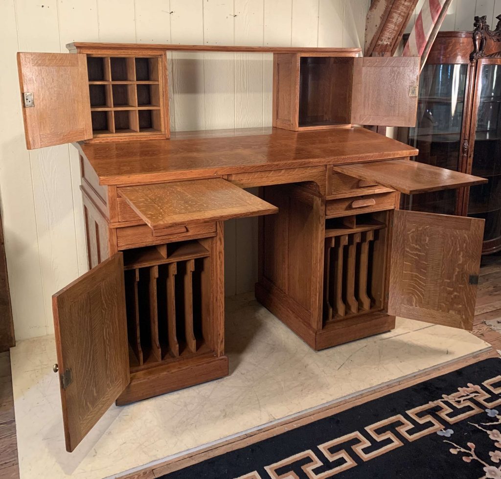 Oak Railroad Desk - Doug Schmitt Antiques