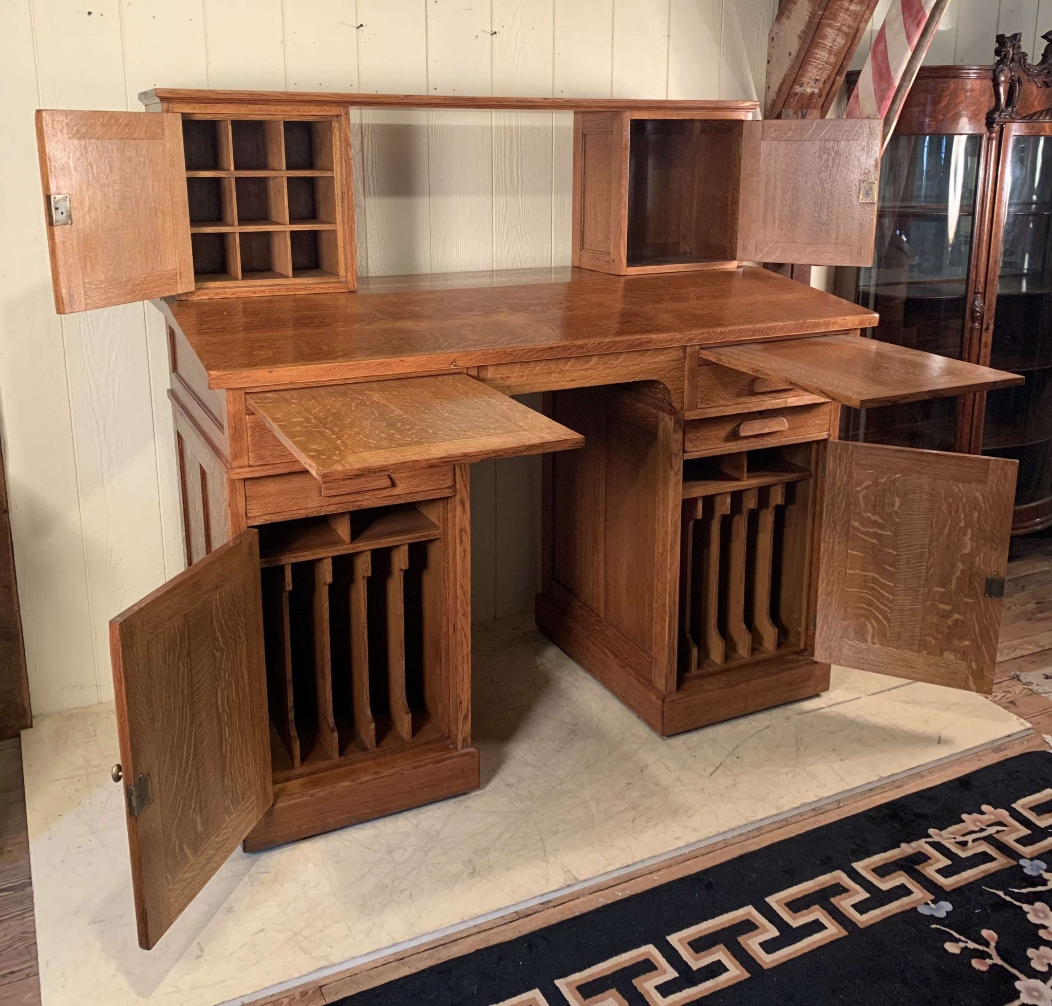 Oak Railroad Desk - Doug Schmitt Antiques