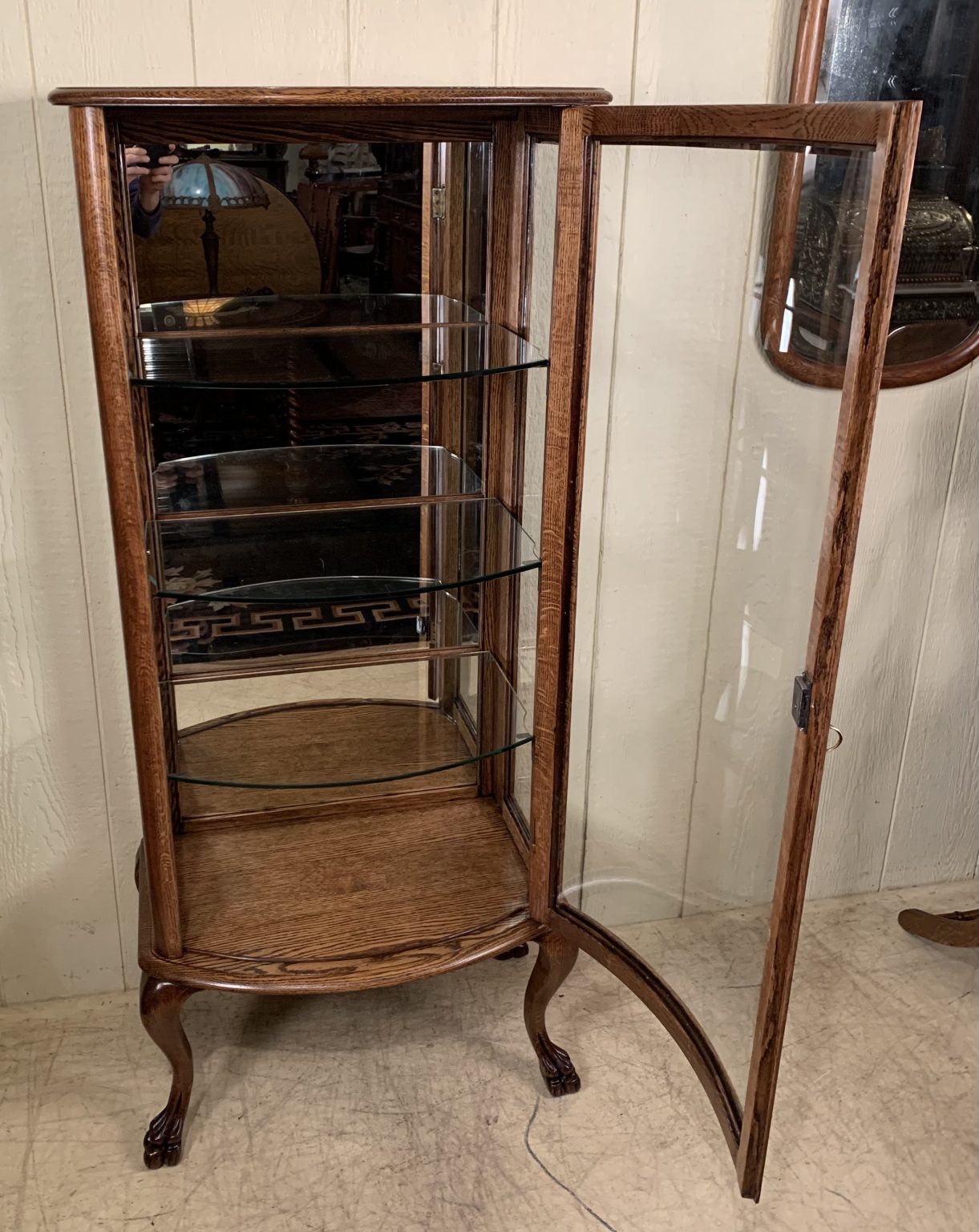 Small Size Oak Curio Cabinet - Doug Schmitt Antiques