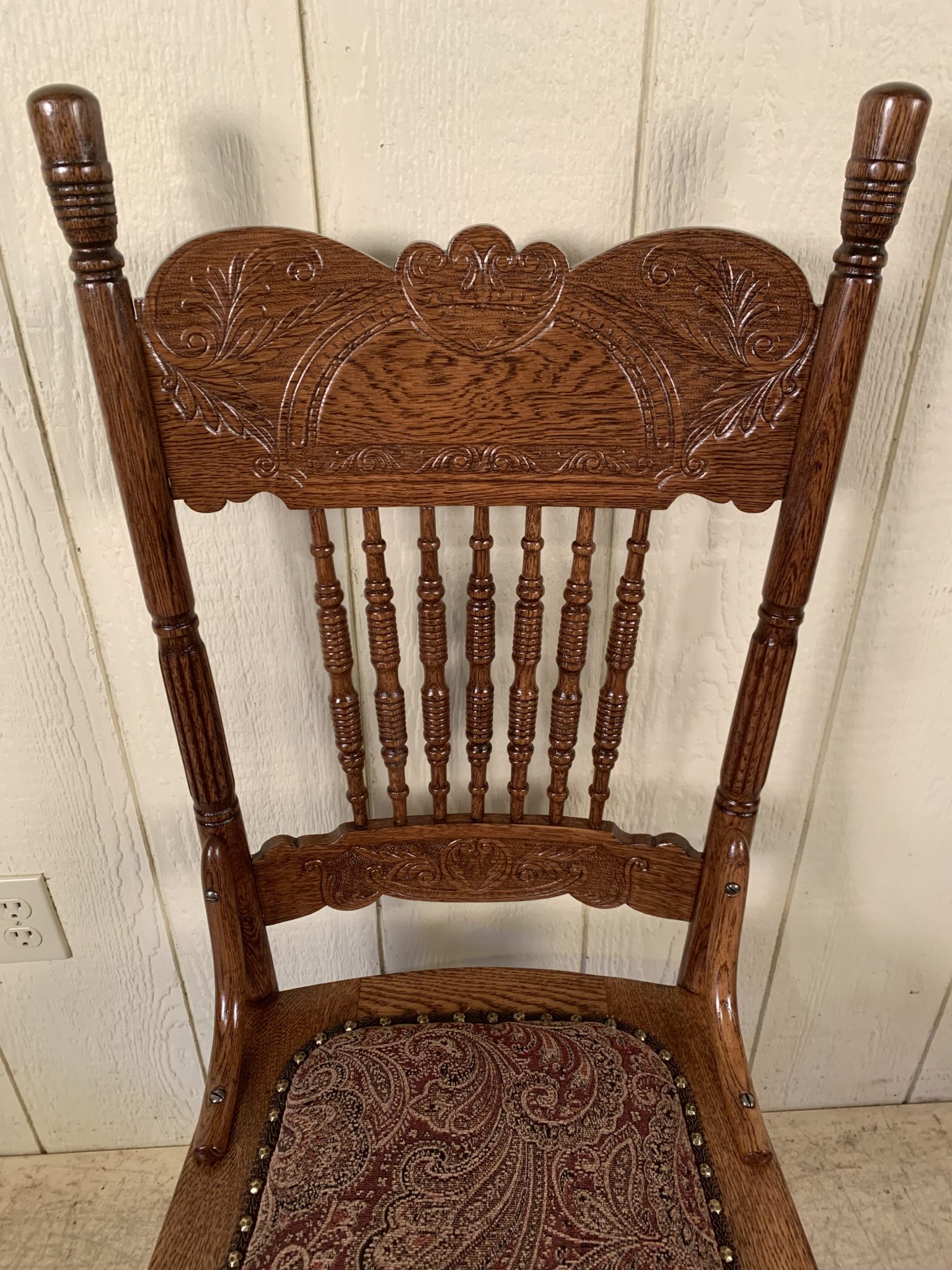 Set of 6 Oak Press Back Chairs - Doug Schmitt Antiques