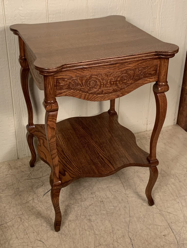 Shaped Oak Lamp Table - Doug Schmitt Antiques