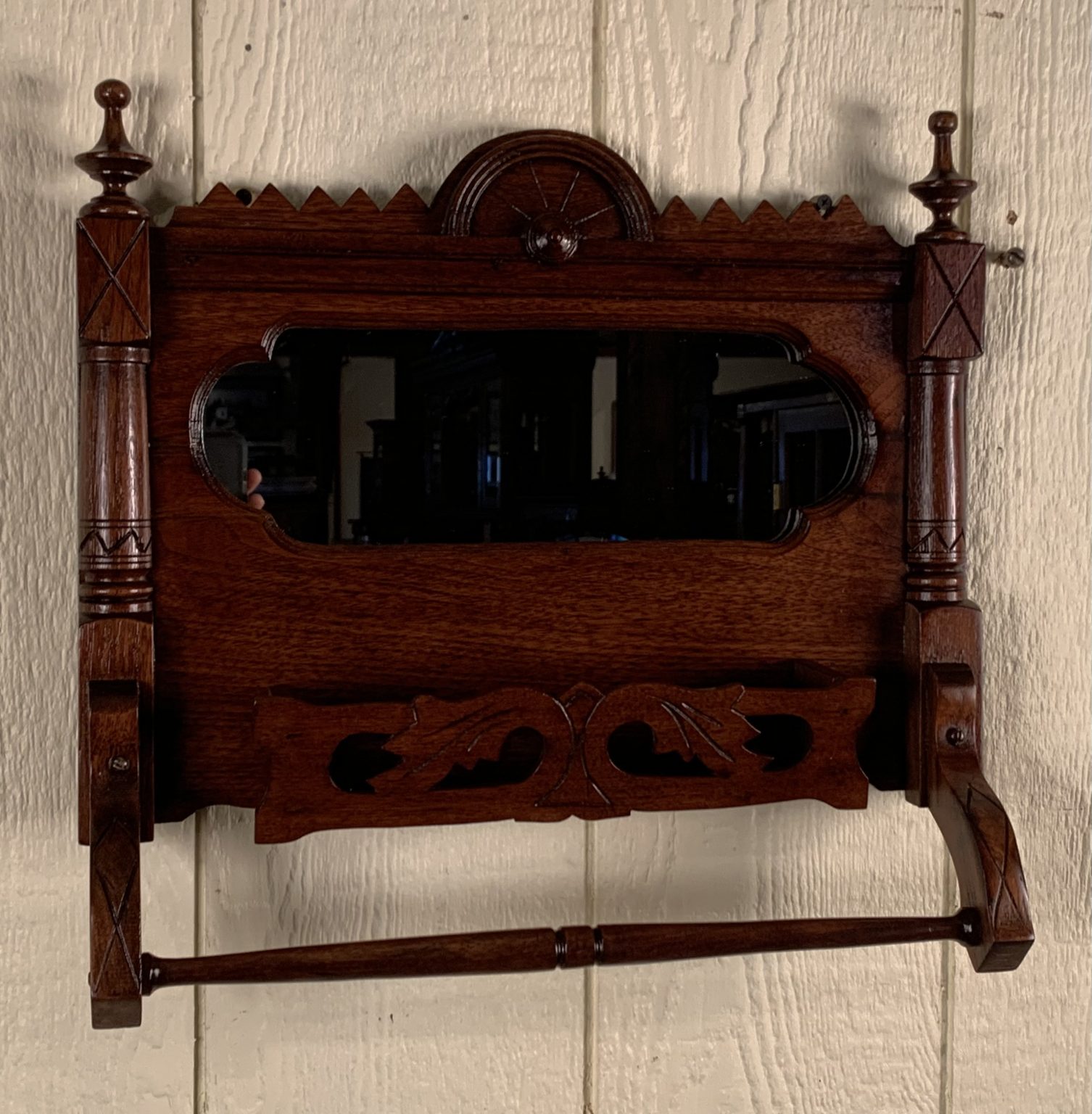 Victorian Walnut Towel & Comb Rack - Doug Schmitt Antiques