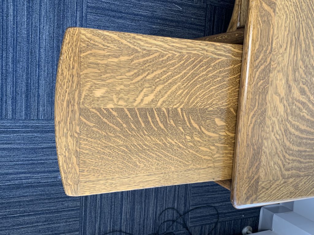 66" Oak Executive-Size Raised Panel Flat Top Desk - Doug Schmitt Antiques
