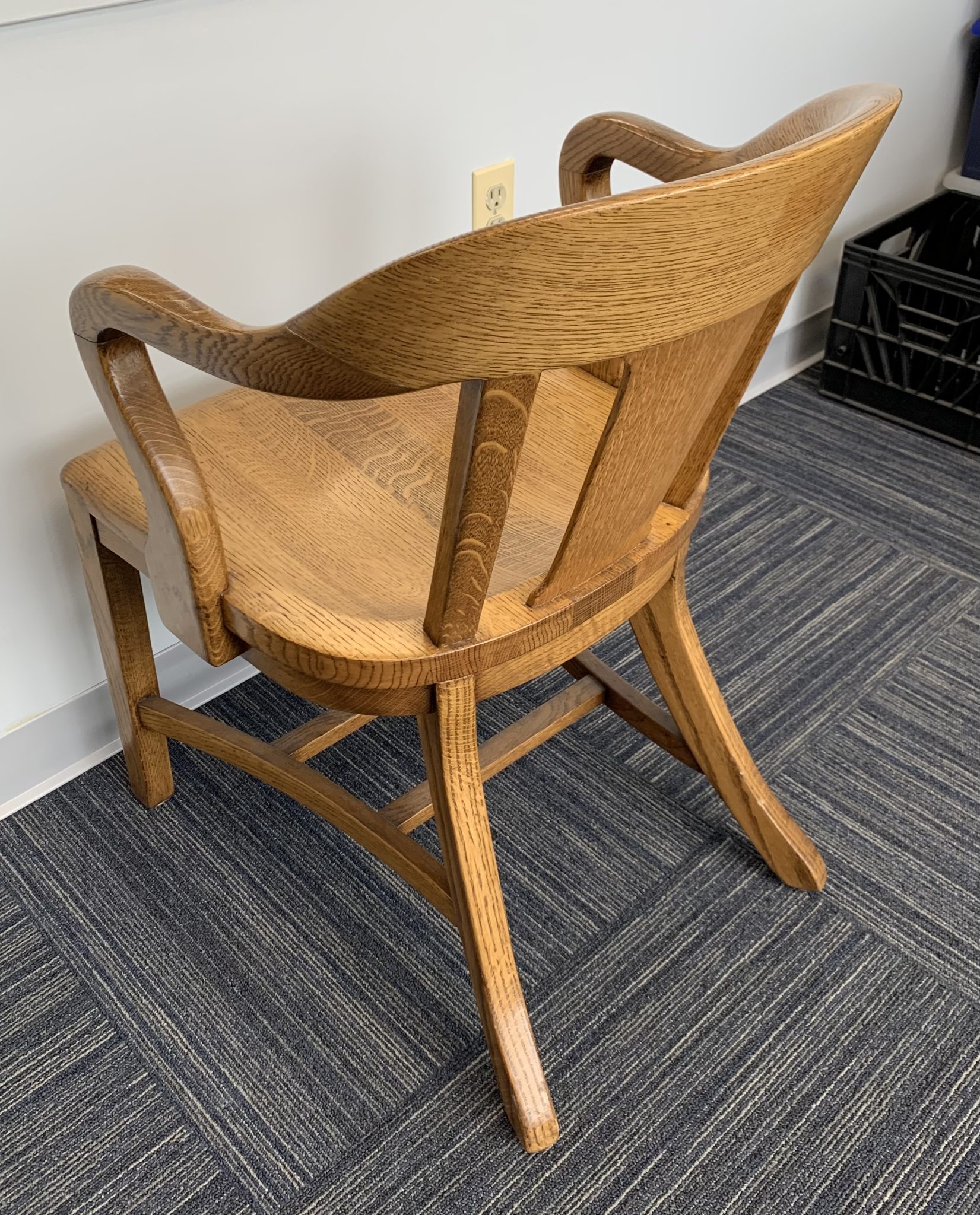 Set of 3 Solid Quarter-Sawn Oak Office Chairs - Doug Schmitt Antiques