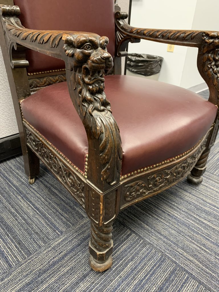 Matched Pair of Exceptional Lion Head Arm Chairs - Doug Schmitt Antiques